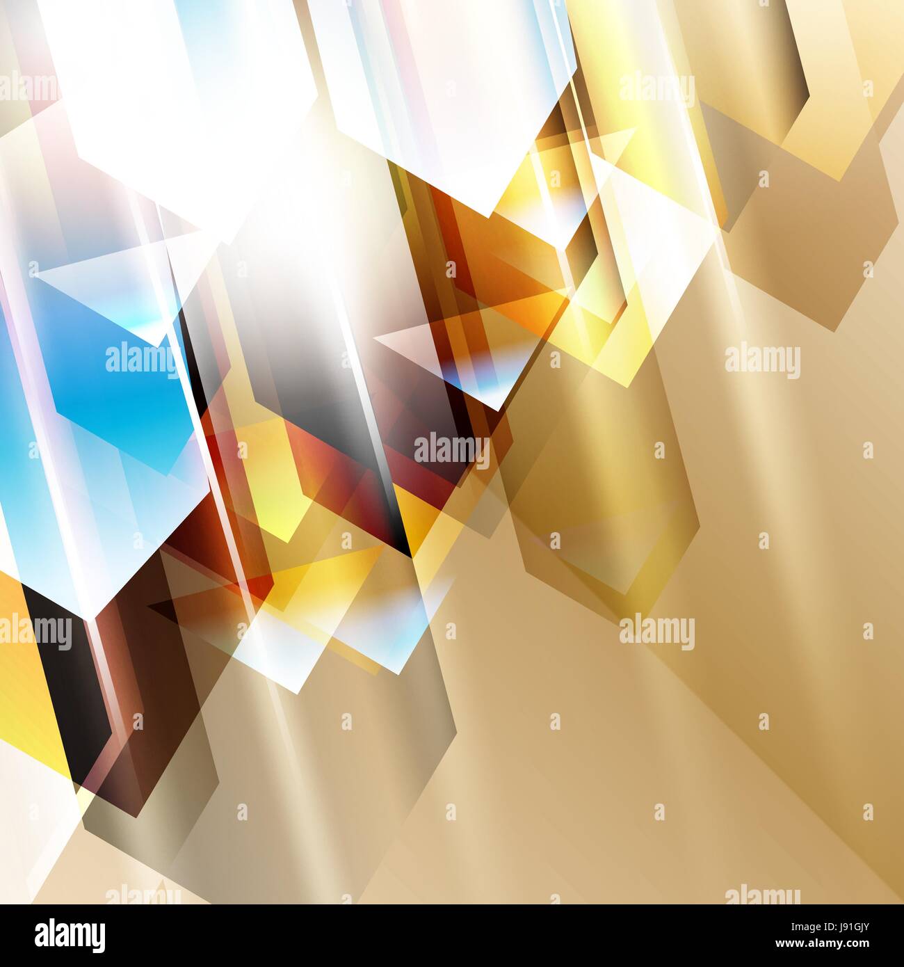 Abstract geometric gems and crystals glowing background with sparks and ...