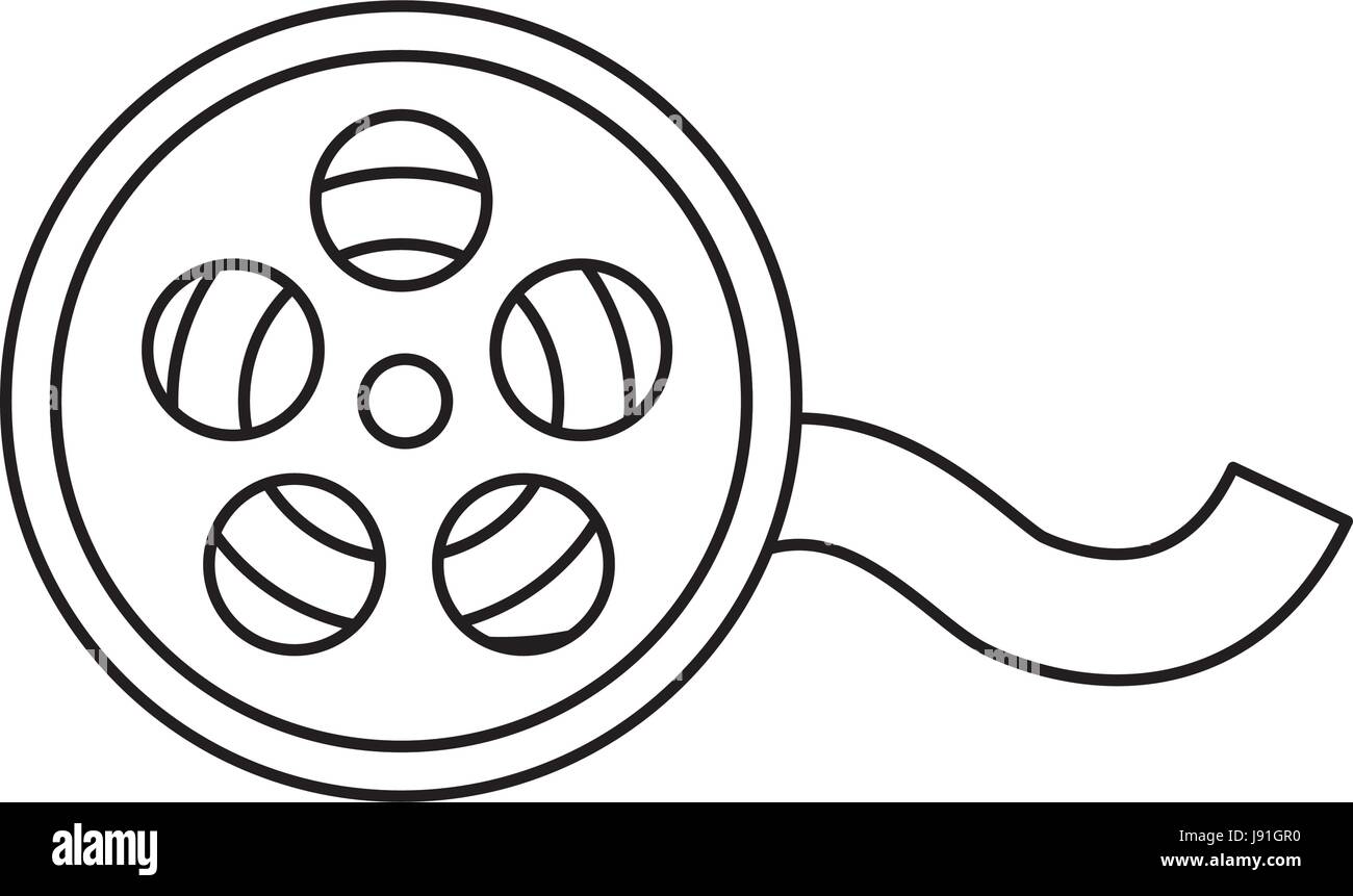 line reel scene to projection the movie in the theater Stock Vector ...