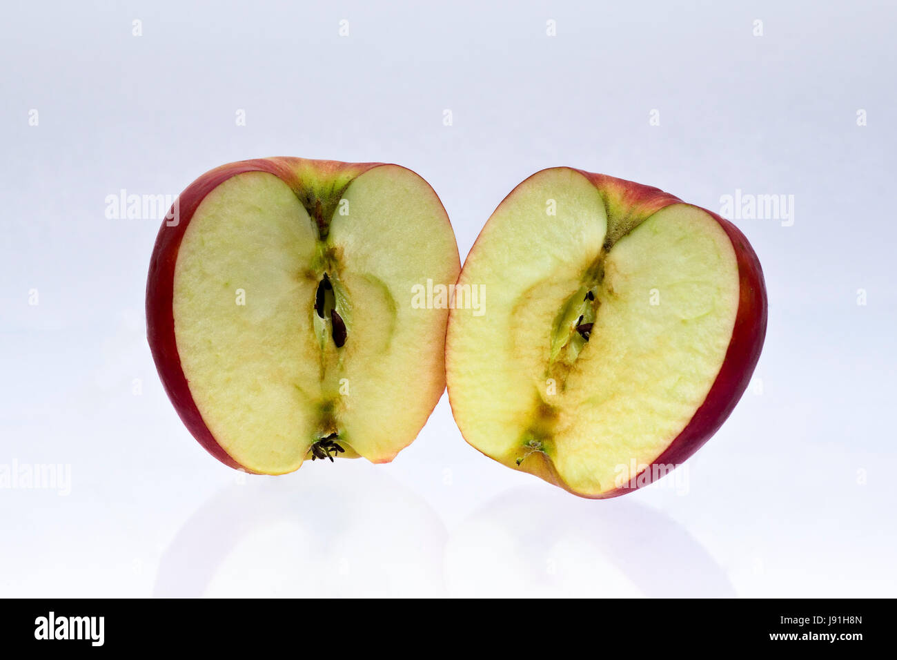 ripe, apple tree, fruit, apples, apple, pulp, half, kernels, hoarfrost ...