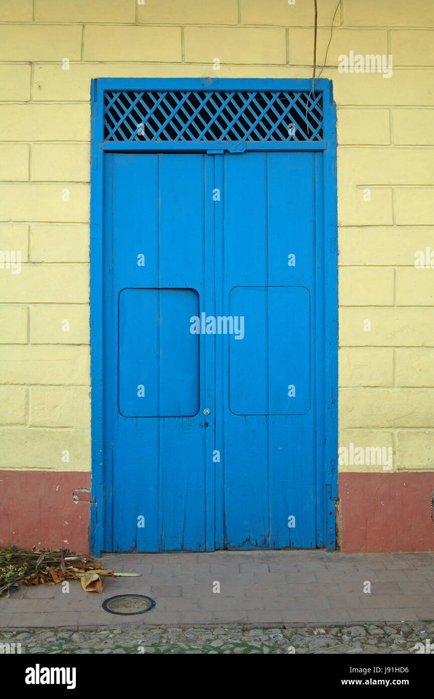 blue, door, plaster, painted, wooden, blue, house, building, beautiful ...