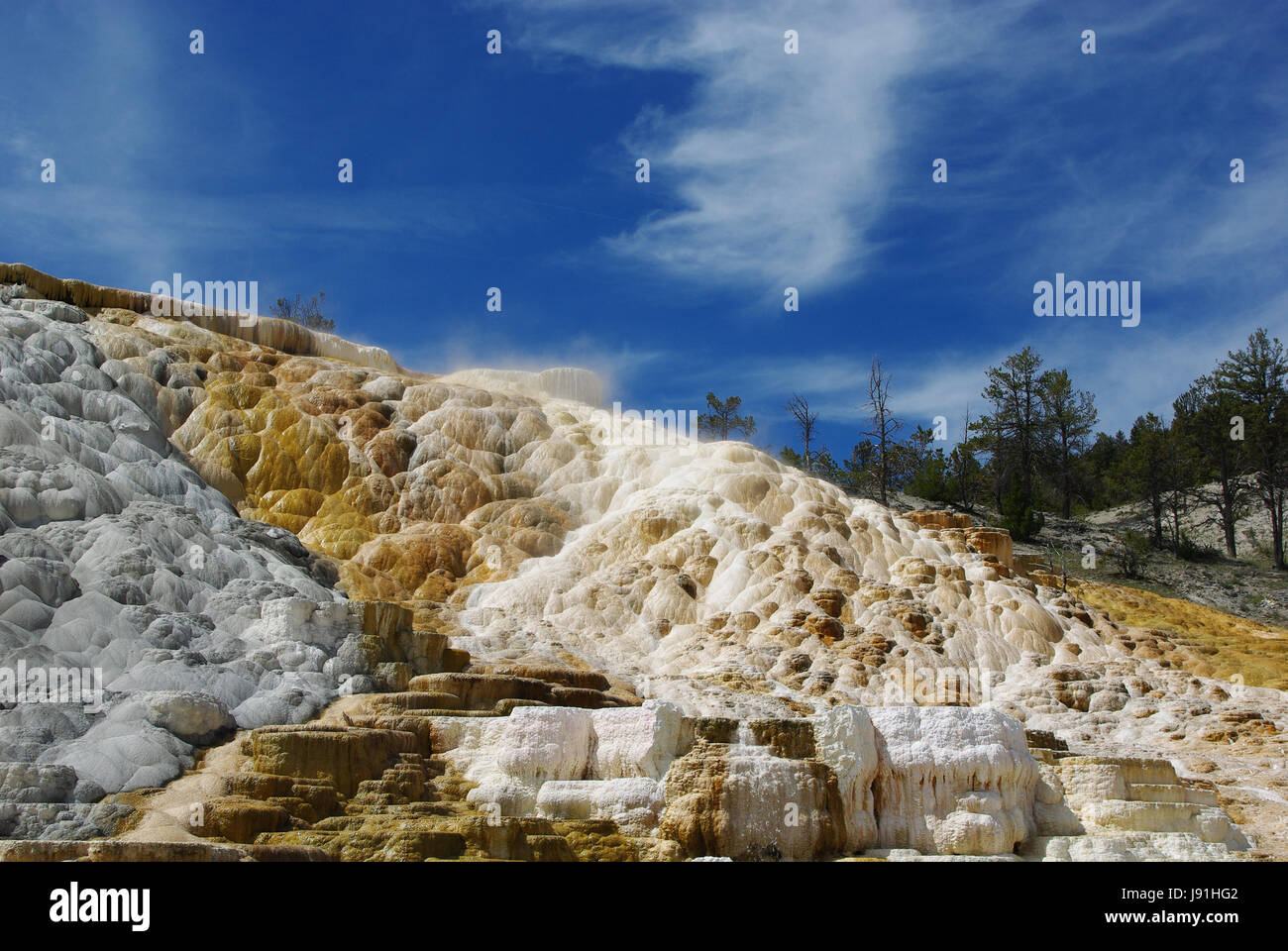 steam, formation, lime, sulphur, brimstone, volcanic, blue, tree, steam ...