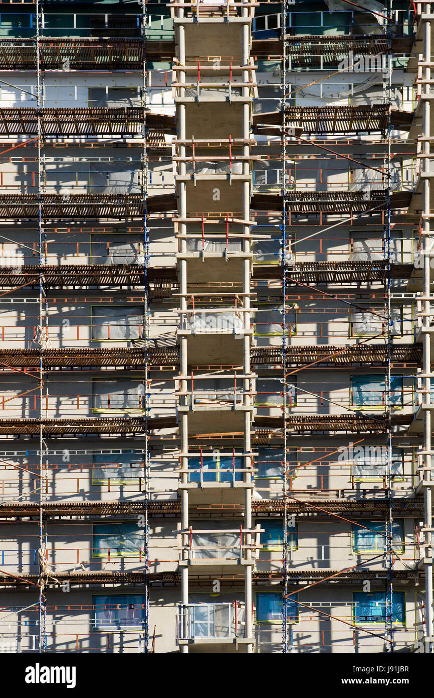 industry, new, sunlight, wall, horizontal, steel, metal, front view ...