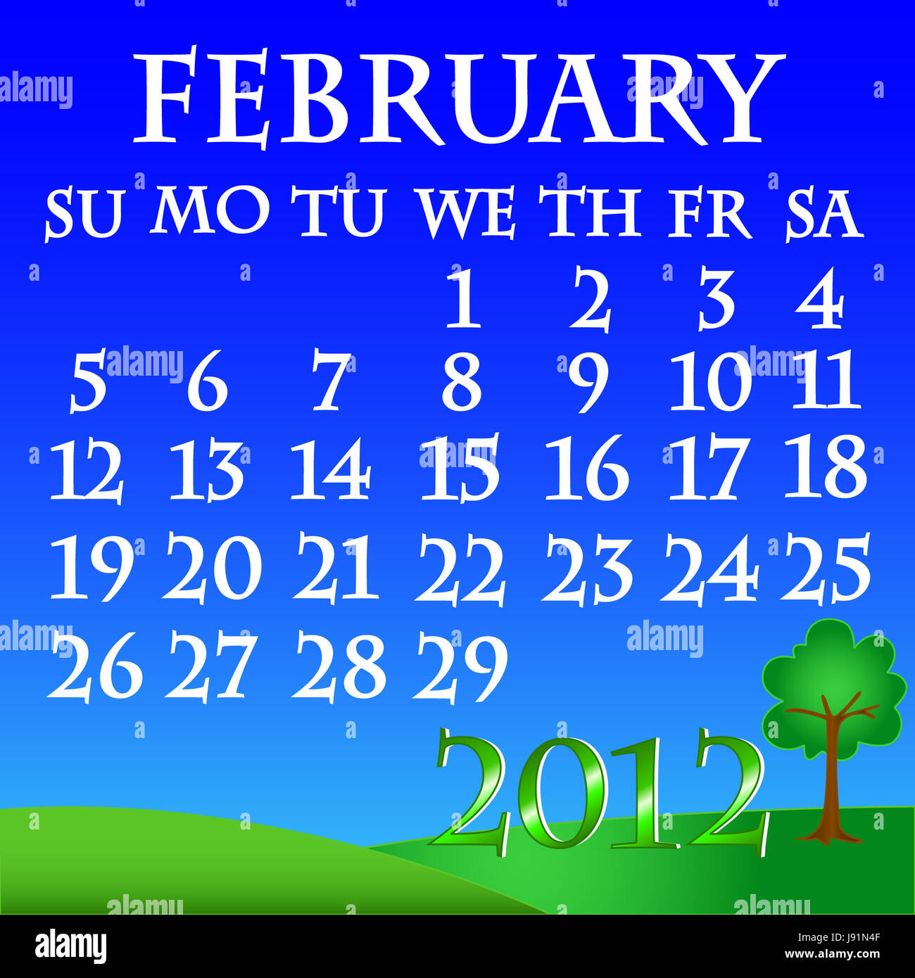 illustration, blue, tree, graphic, illustration, vertical, number ...