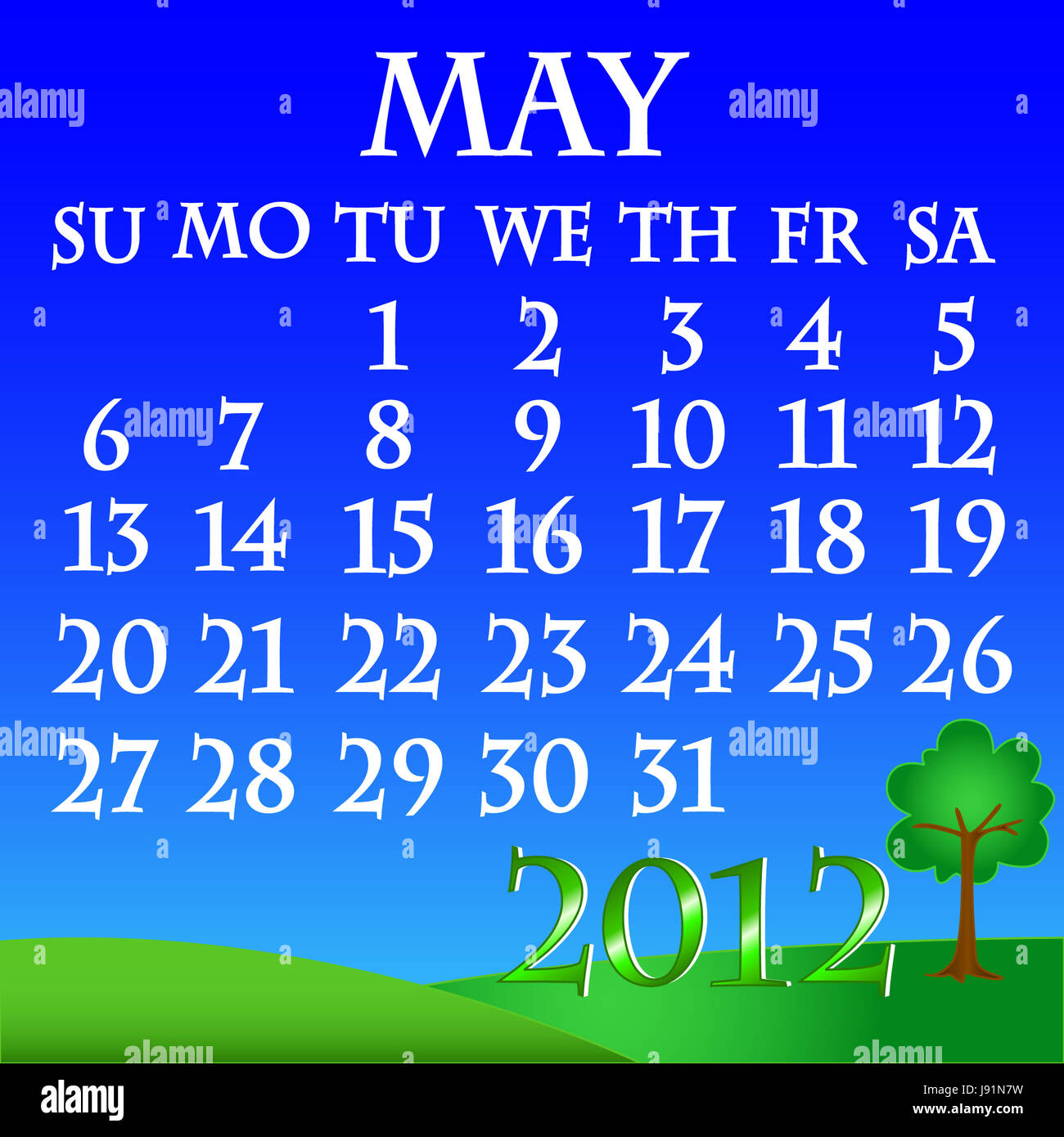 May tree illustration hi-res stock photography and images - Alamy