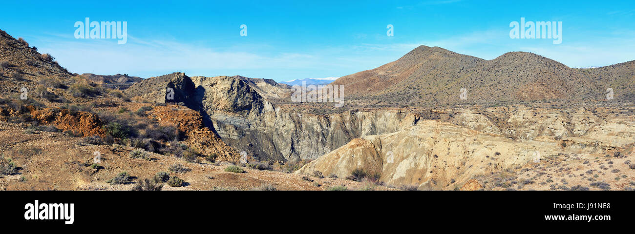 Panorama of Tabernas Desert, one of the most unique deserts of the ...