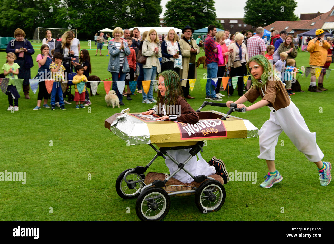 Some of the local contestants in the annual village pram race, Ropley ...