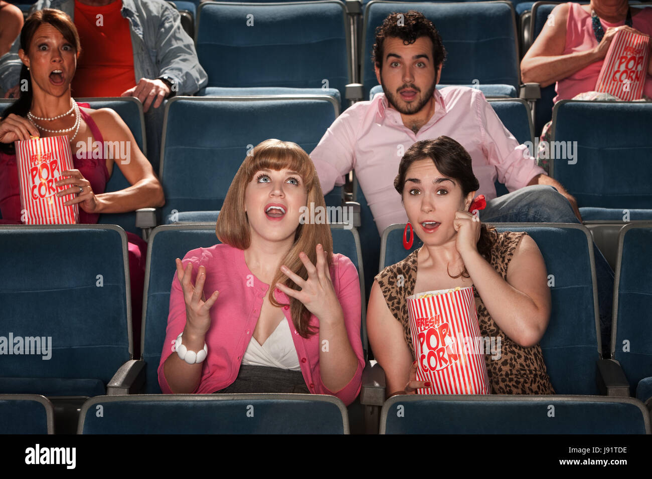 blank, european, caucasian, cinema, bag, amazed, crowd, casserole ...