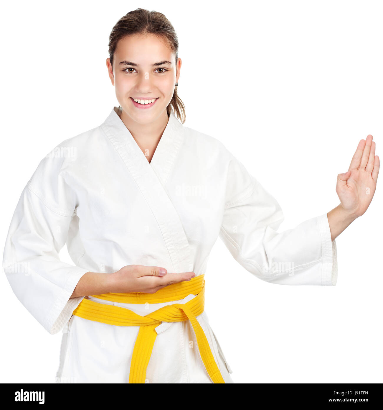 woman, sport, sports, isolated, uniform, karate, kid, kimono, humans ...