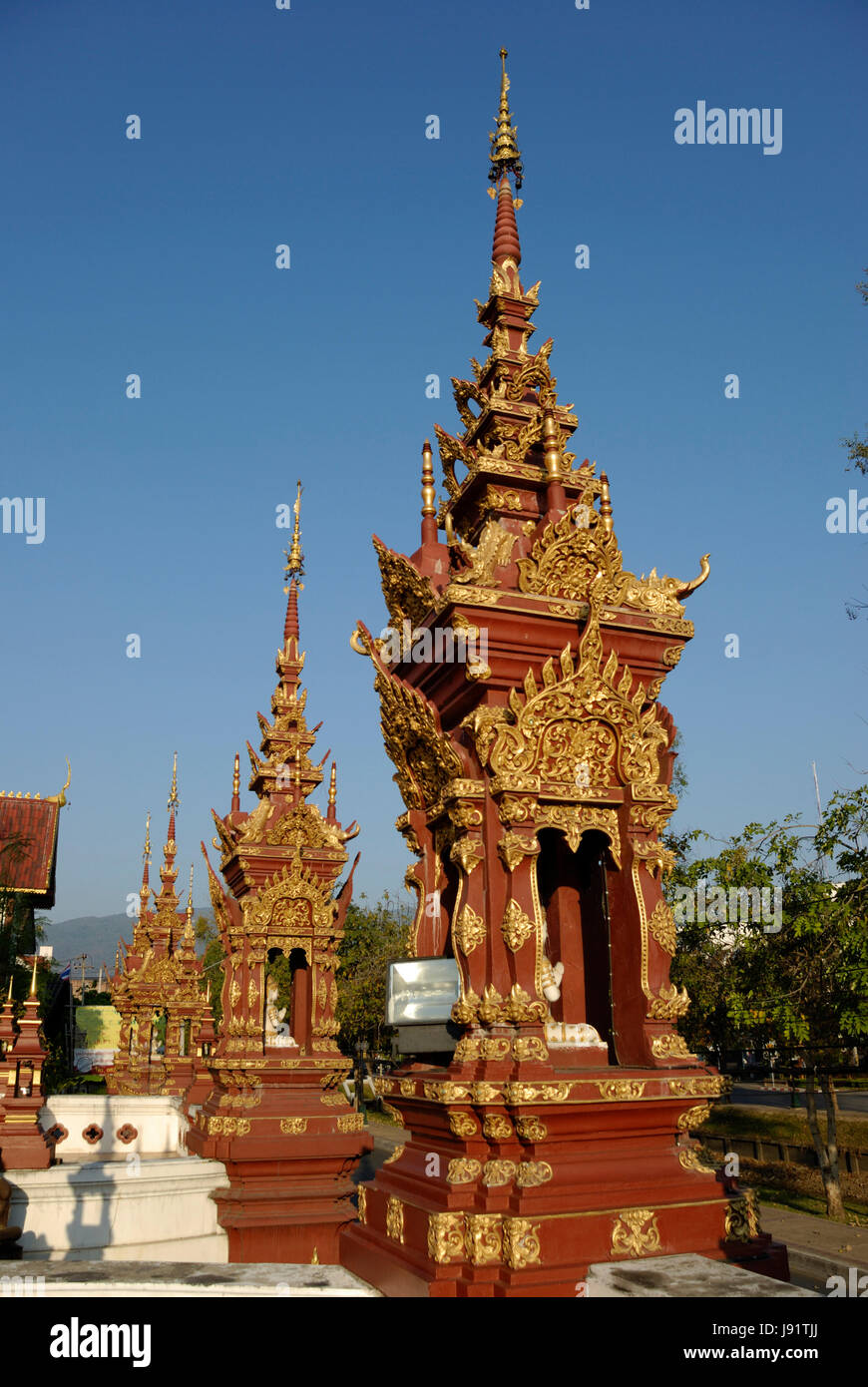 temple, towers, thailand, turret, thai, blue, religion, temple, brown ...