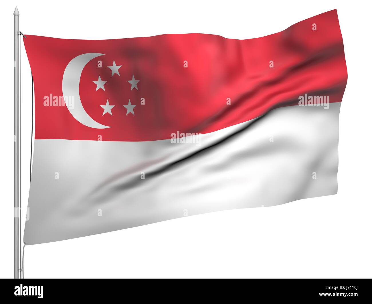 symbolic, colour, emblem, illustration, flag, singapore, official ...