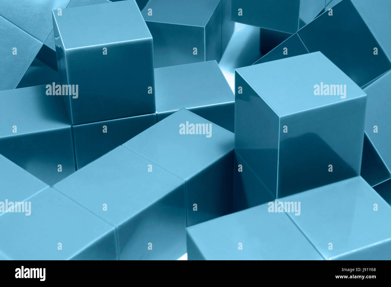 blue cubic objects Stock Photo - Alamy