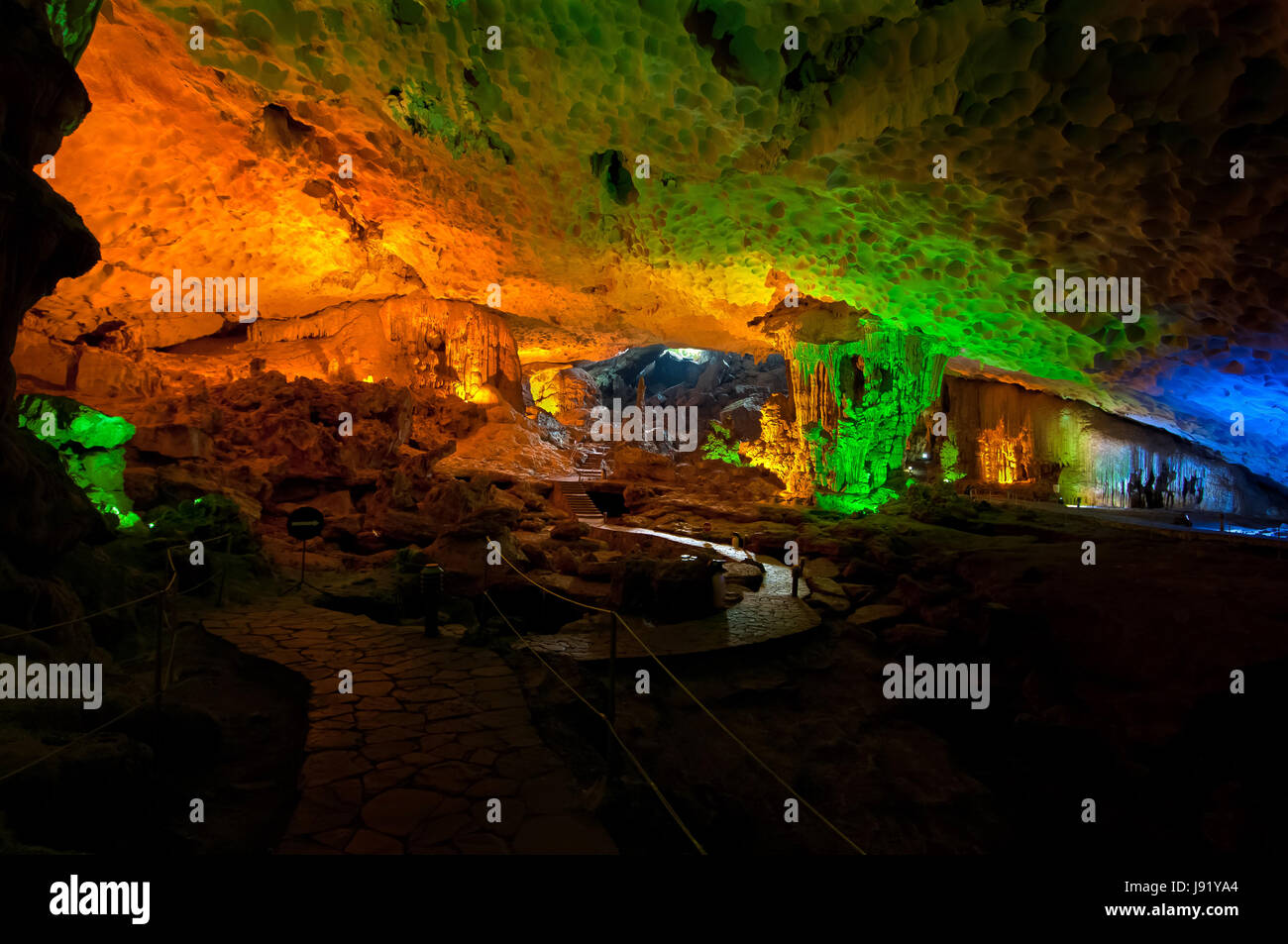 cave, interior, attraction, nature, colour, cave, asia, coloured ...