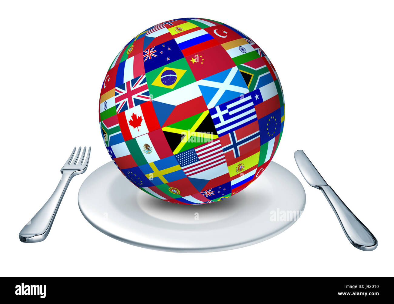 cafe, food, aliment, plate, gourmet, fork, up, on, flags, countries ...