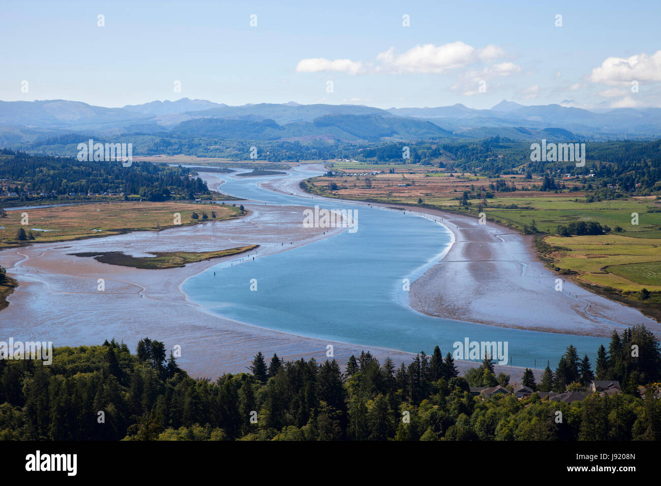 View from Astoria Column with the Youngs river, Astoria, Oregon, USA ...