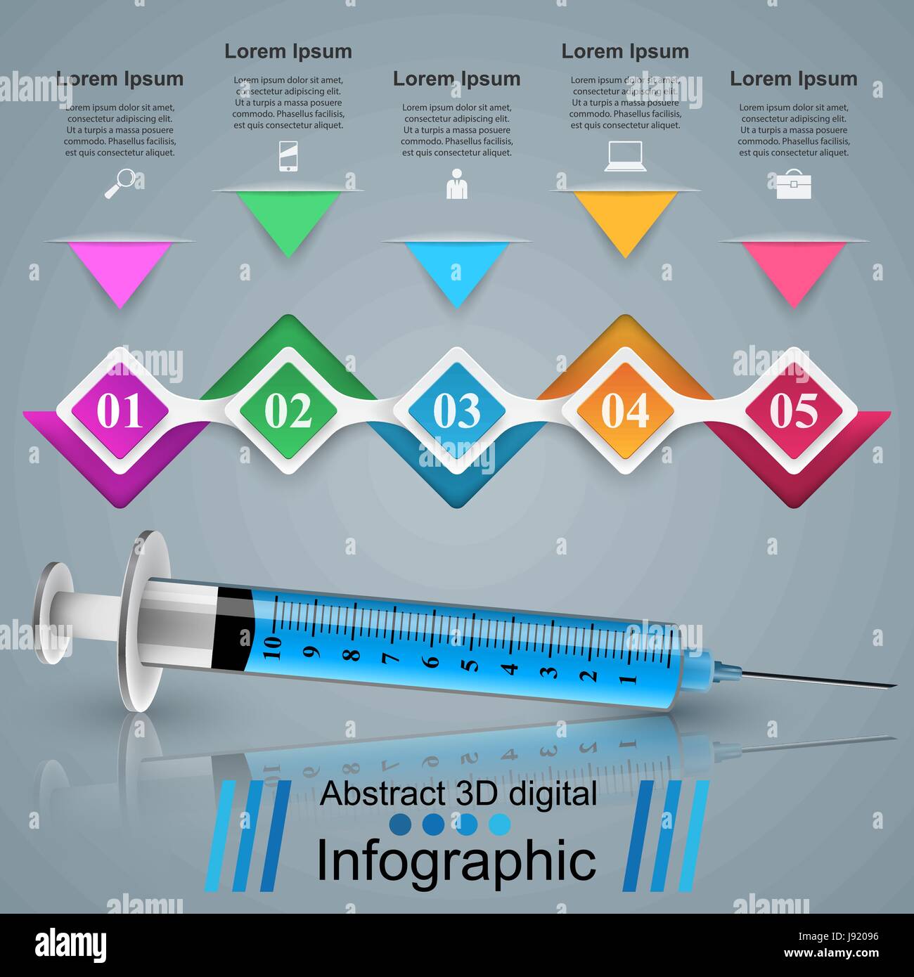Health, syringe icon. 3D Medical infographic Stock Vector Image & Art ...