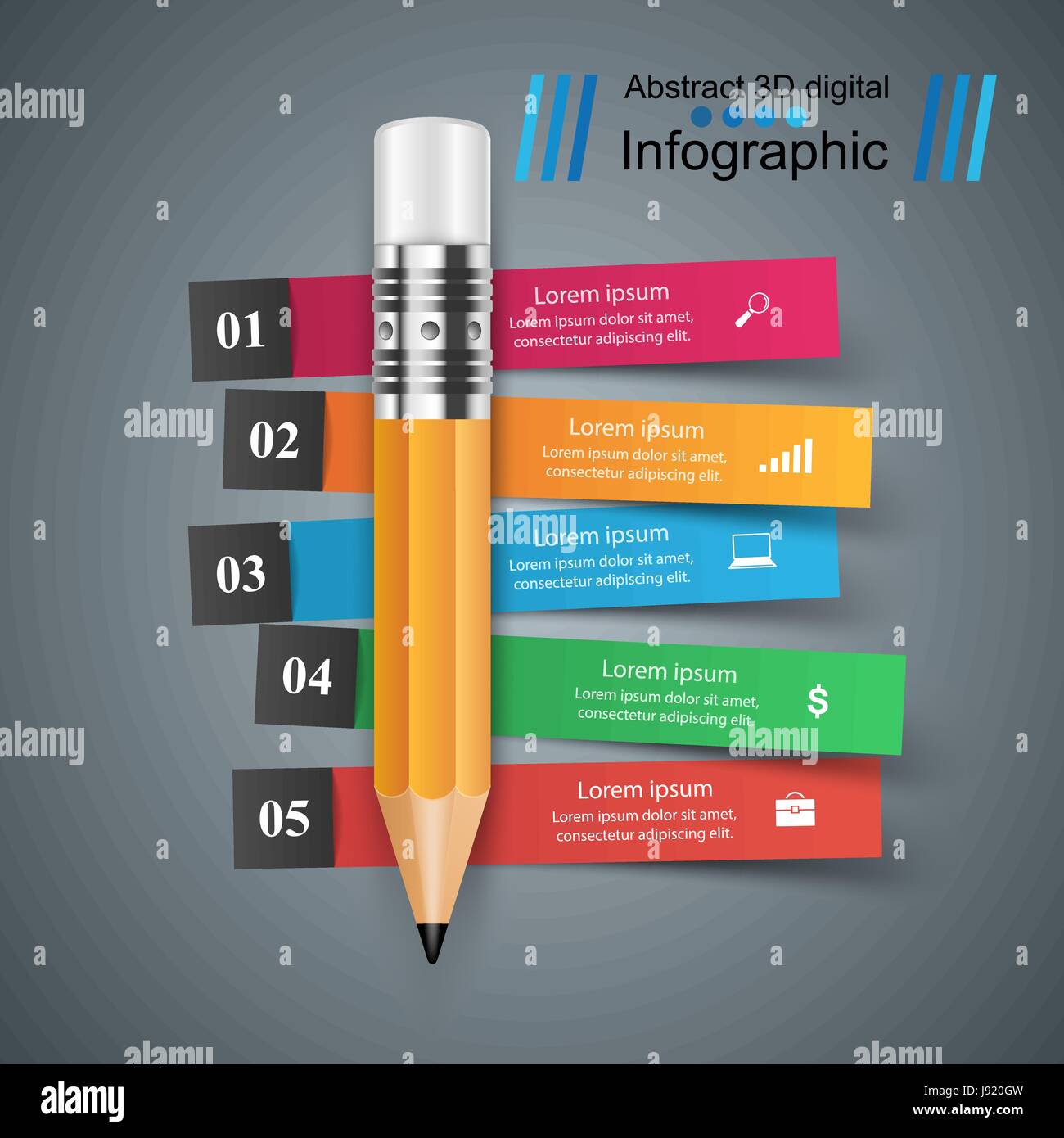 Business Infographics. Pencil icon Stock Vector Image & Art - Alamy