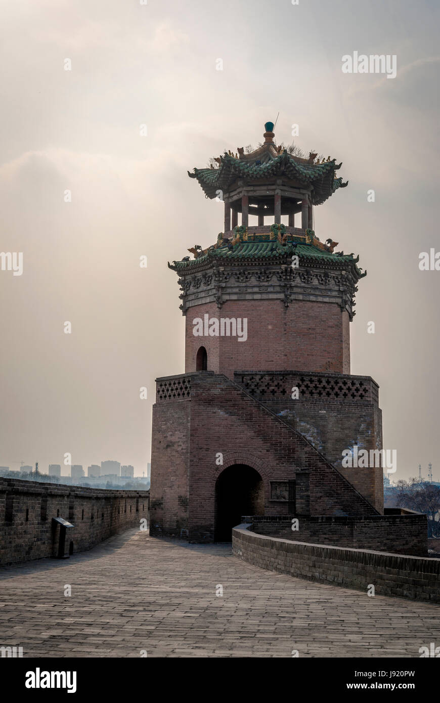 Watch Tower of the ancient City Walls, Pingyao, Shanxi province, China ...