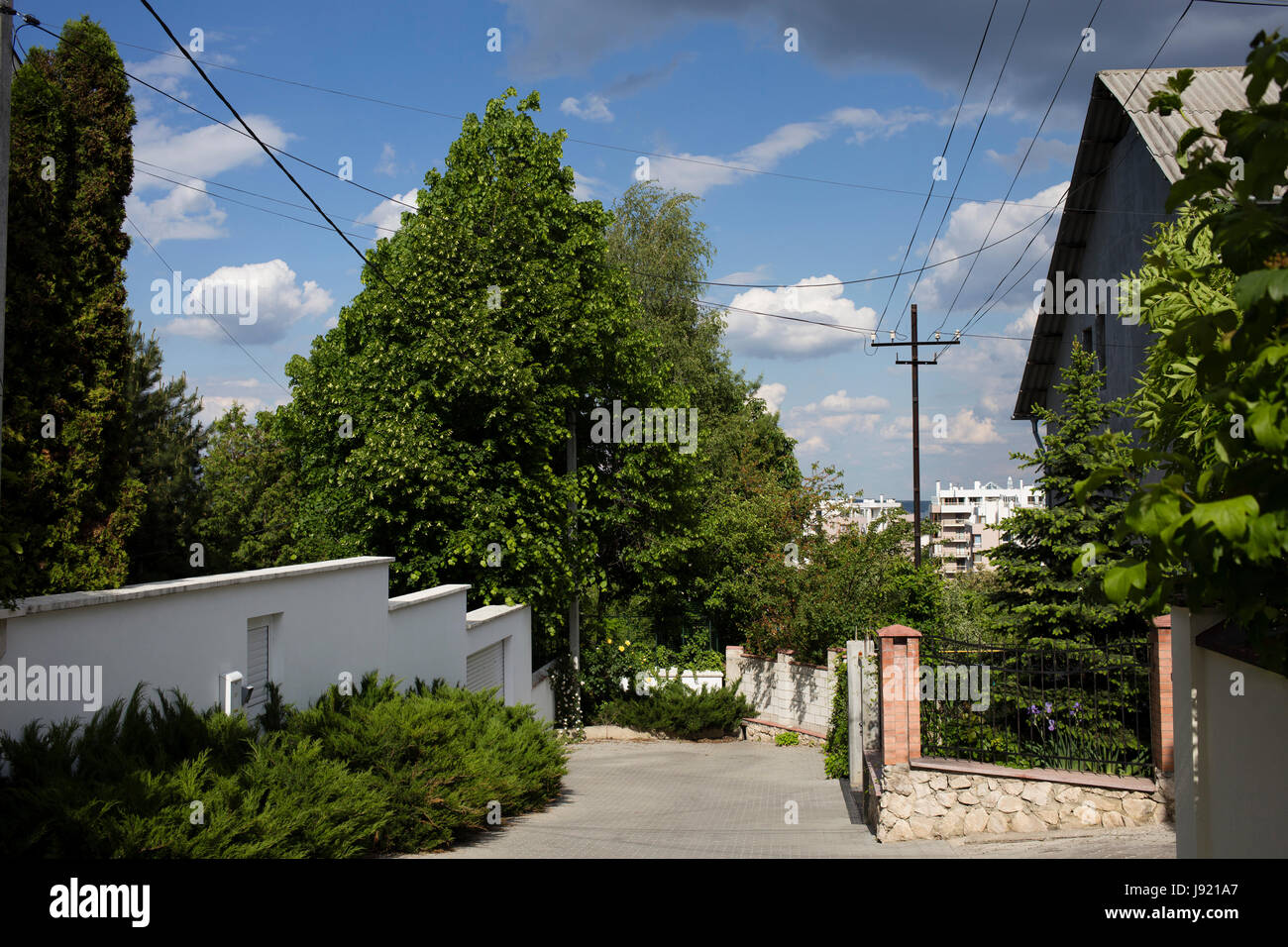 Quiet walk is in a city. There is urban landscape of a quiet walk Stock ...
