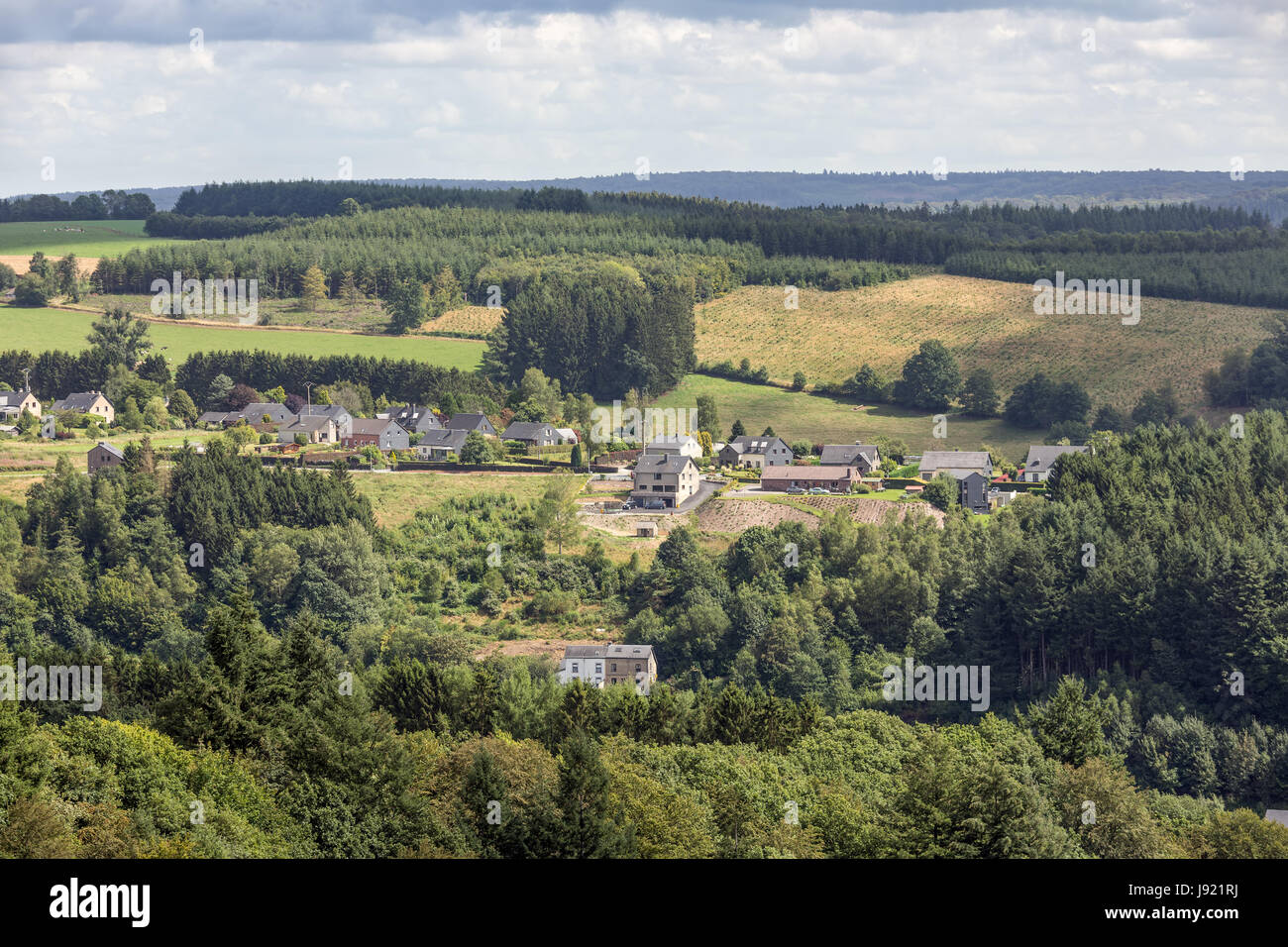 Aerial view countryside near Bouillon in Belgian Ardennes Stock Photo ...