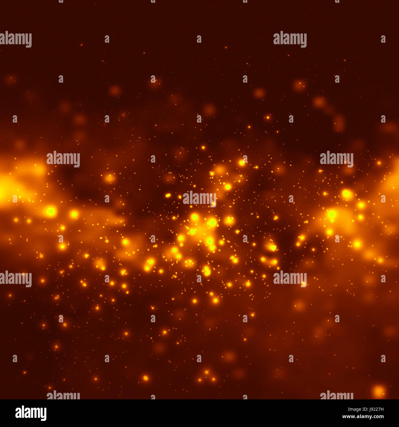 Colored red and gold galaxy clouds with stars and nebula. Stars in ...