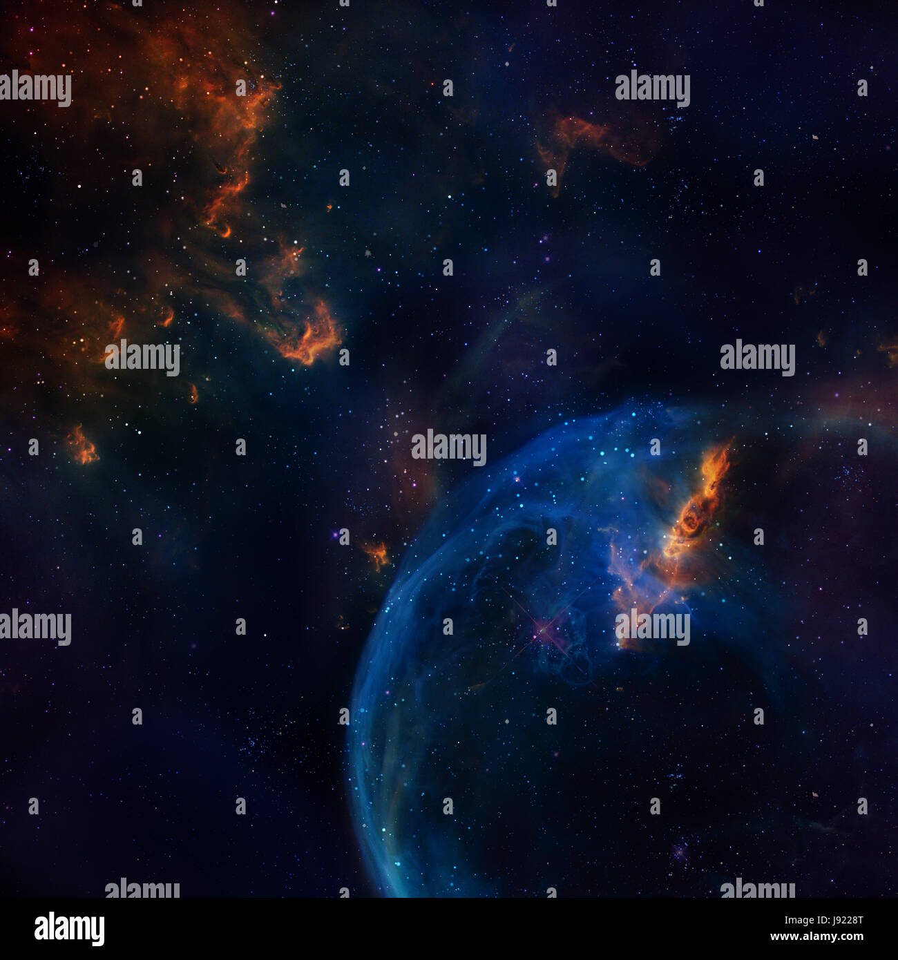Galaxy illustration, space background with stars, nebula, cosmos clouds ...
