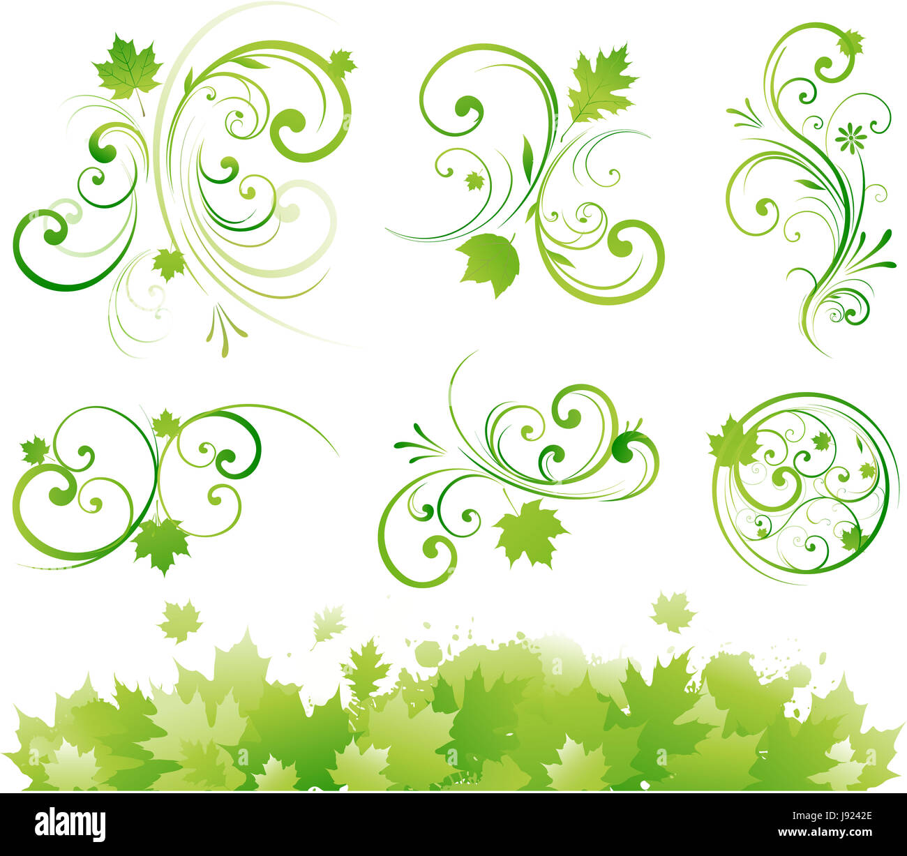 beautiful, beauteously, nice, leaf, colour, graphic, modern, modernity ...