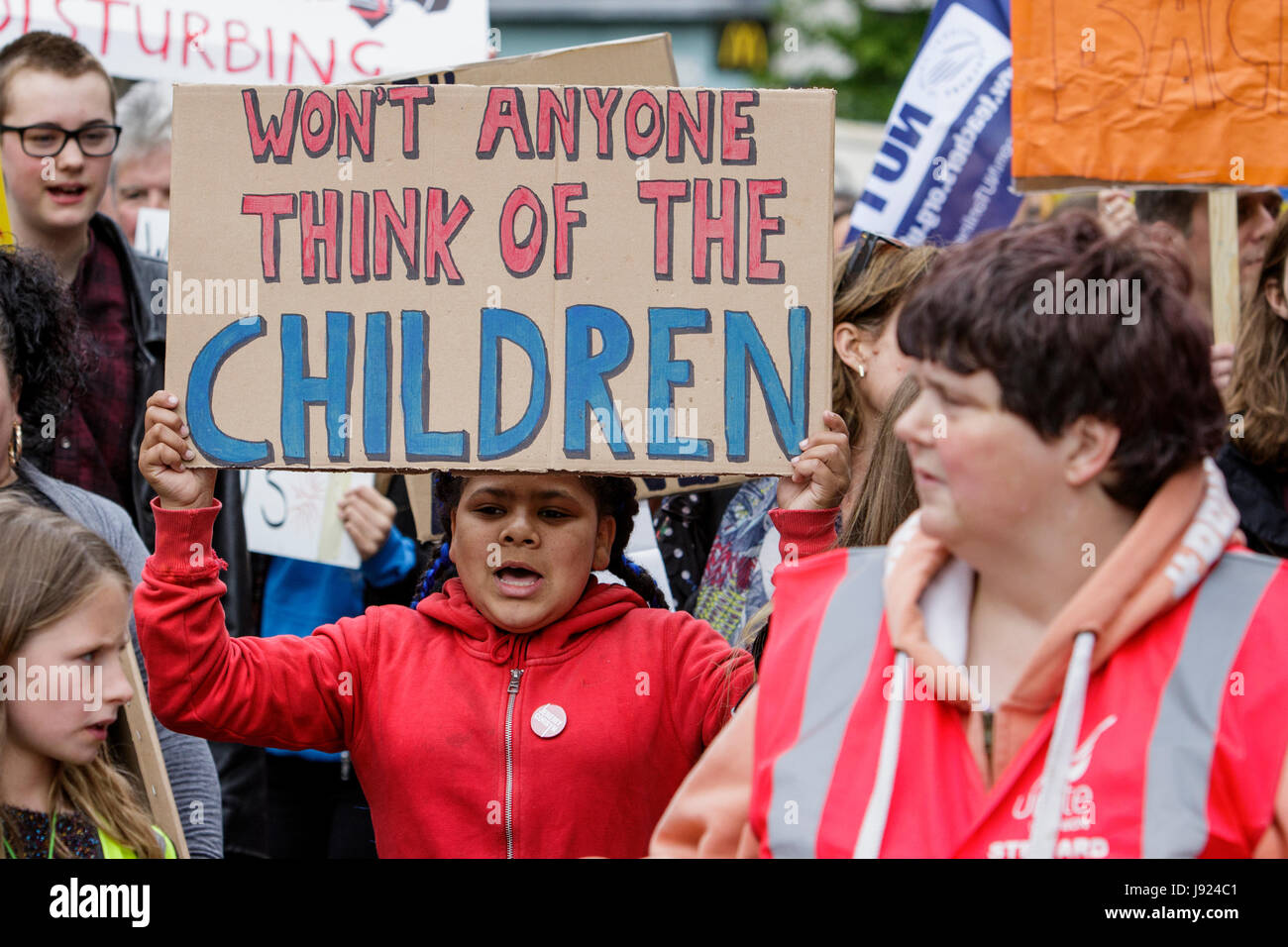 Bristol,UK. 20/05/17 Protesters carrying signs and placards are ...