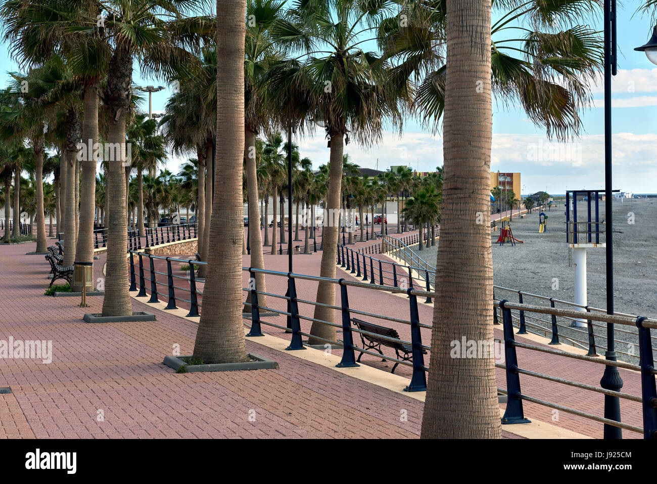 Empty promenade of Adra town. Adra is a municipality of Almeria ...