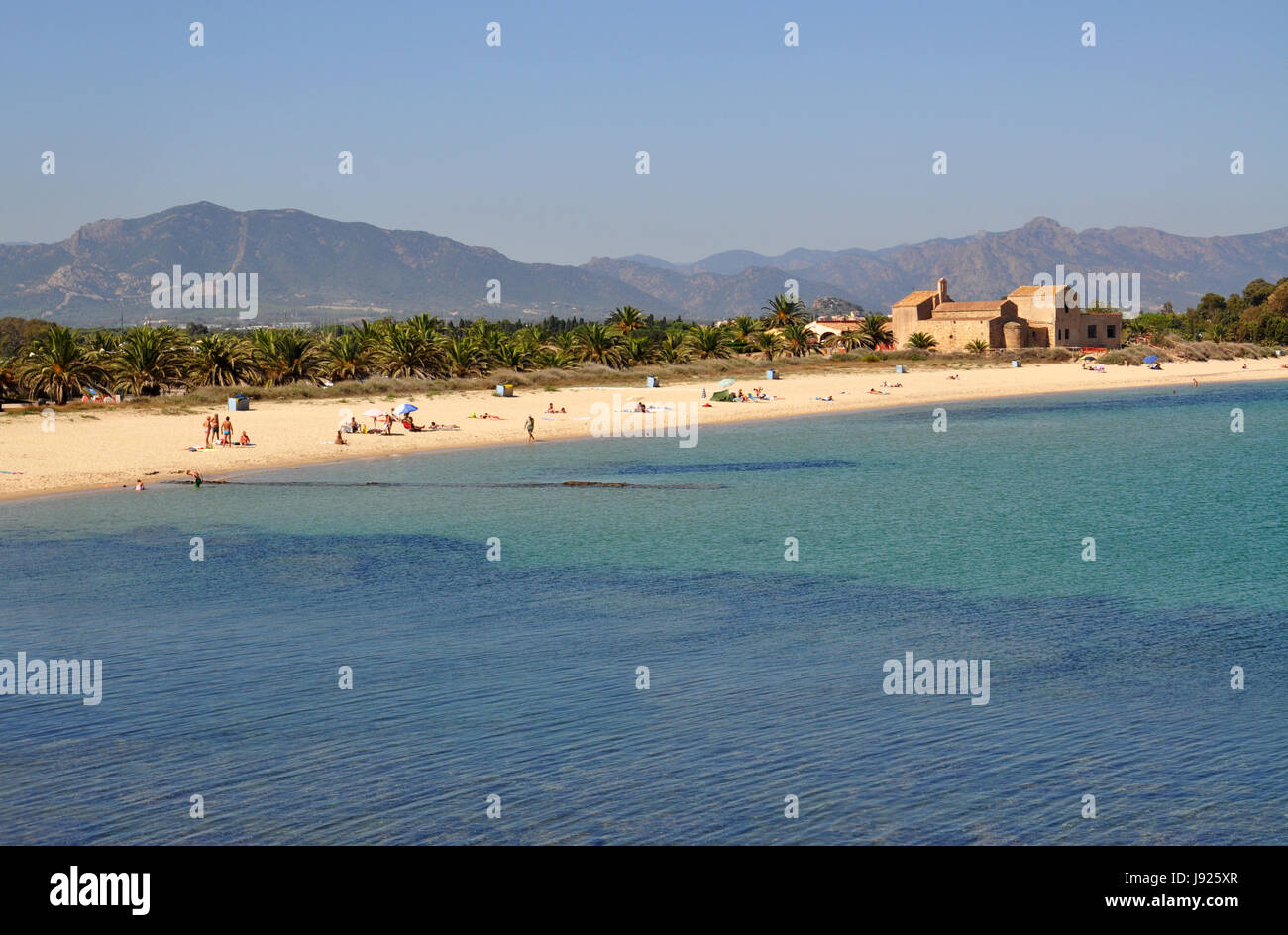 Sardinia nora beach palm hi-res stock photography and images - Alamy