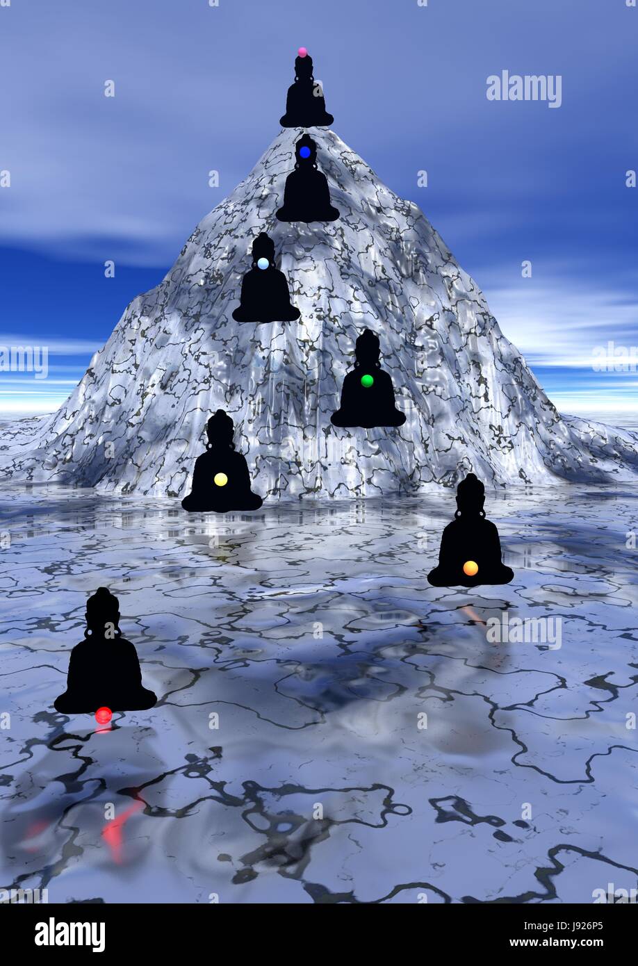 buddha, energy, power, electricity, electric power, illustration, peace ...