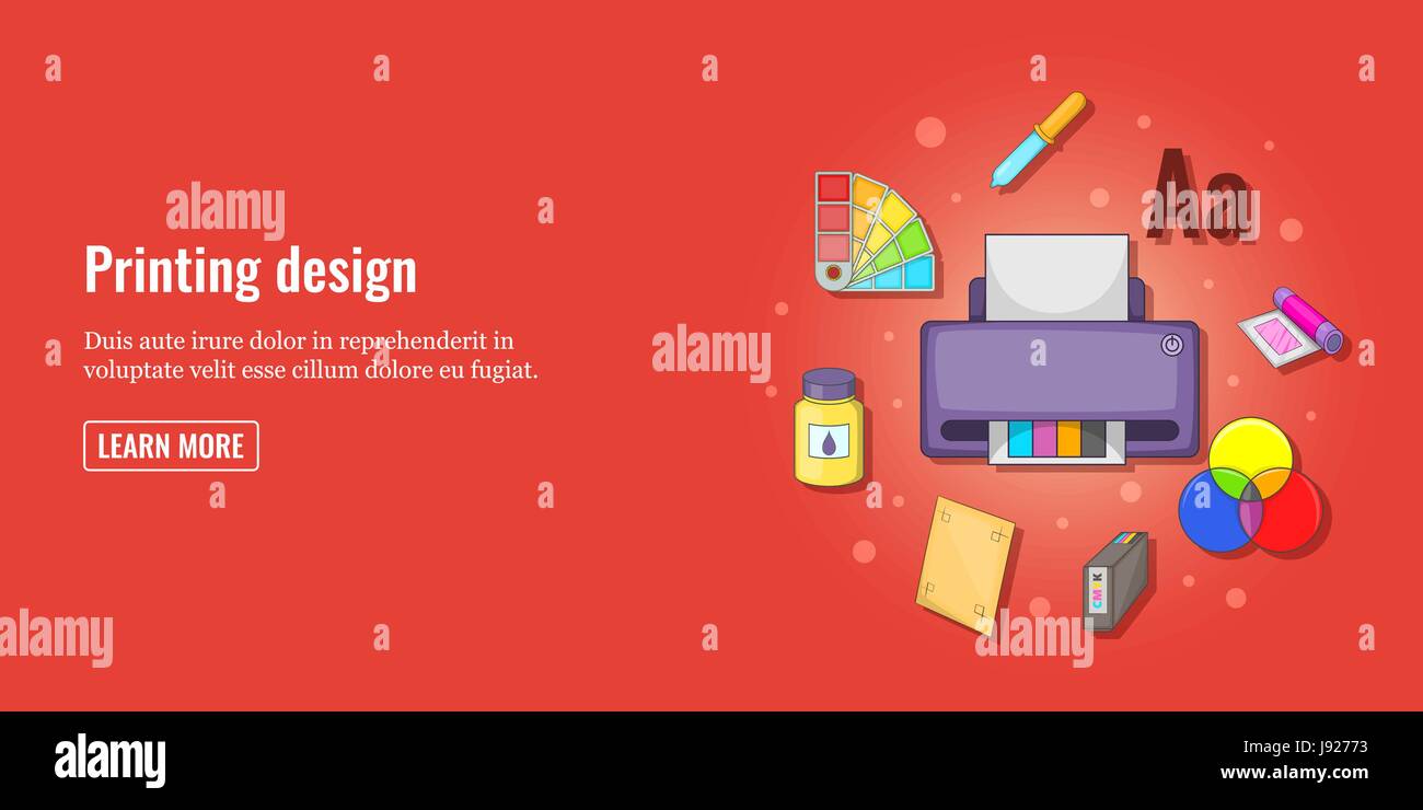 Print design banner horizontal man, cartoon style Stock Vector Image ...