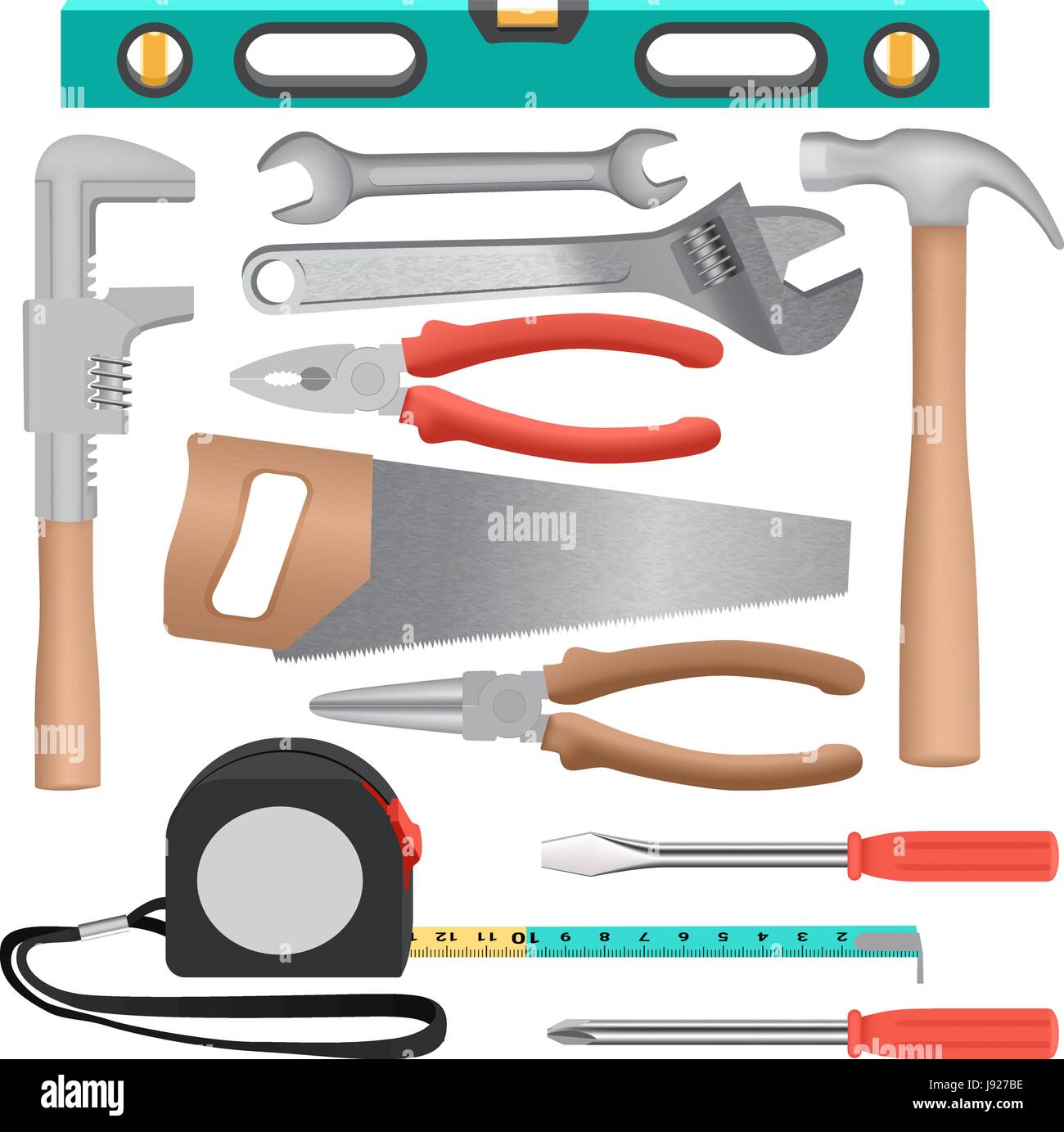 Hand tools mockup set, realistic style Stock Vector Image & Art - Alamy