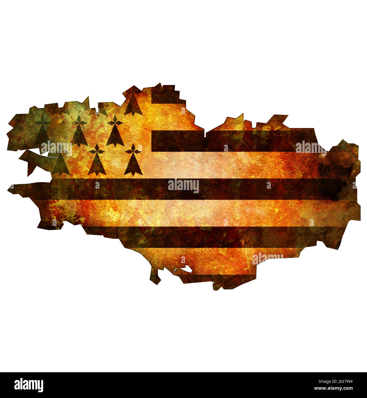 isolated, emblem, europe, vintage, illustration, france, flag, rusty ...