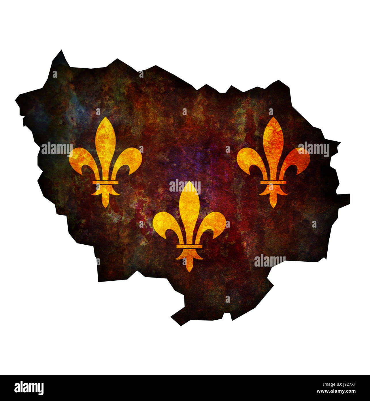 isolated, emblem, europe, vintage, illustration, france, flag, rusty ...