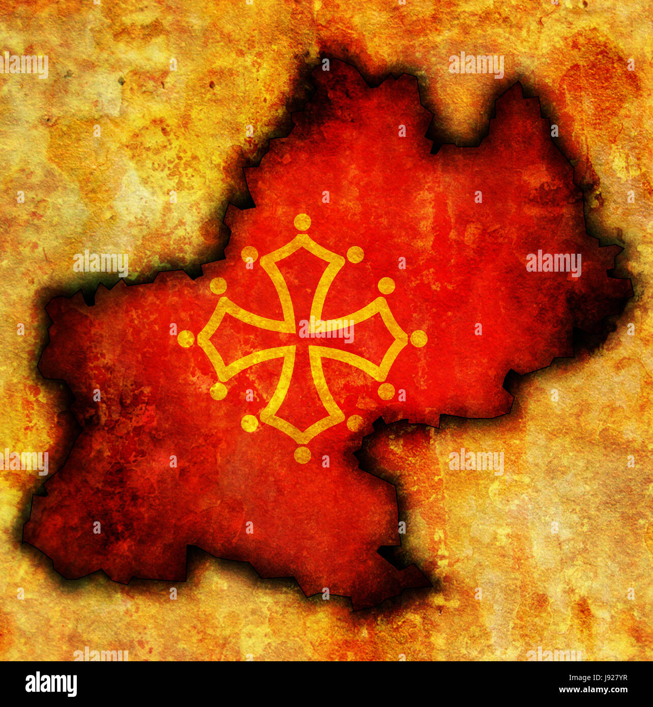 isolated, emblem, europe, vintage, illustration, france, flag, rusty ...