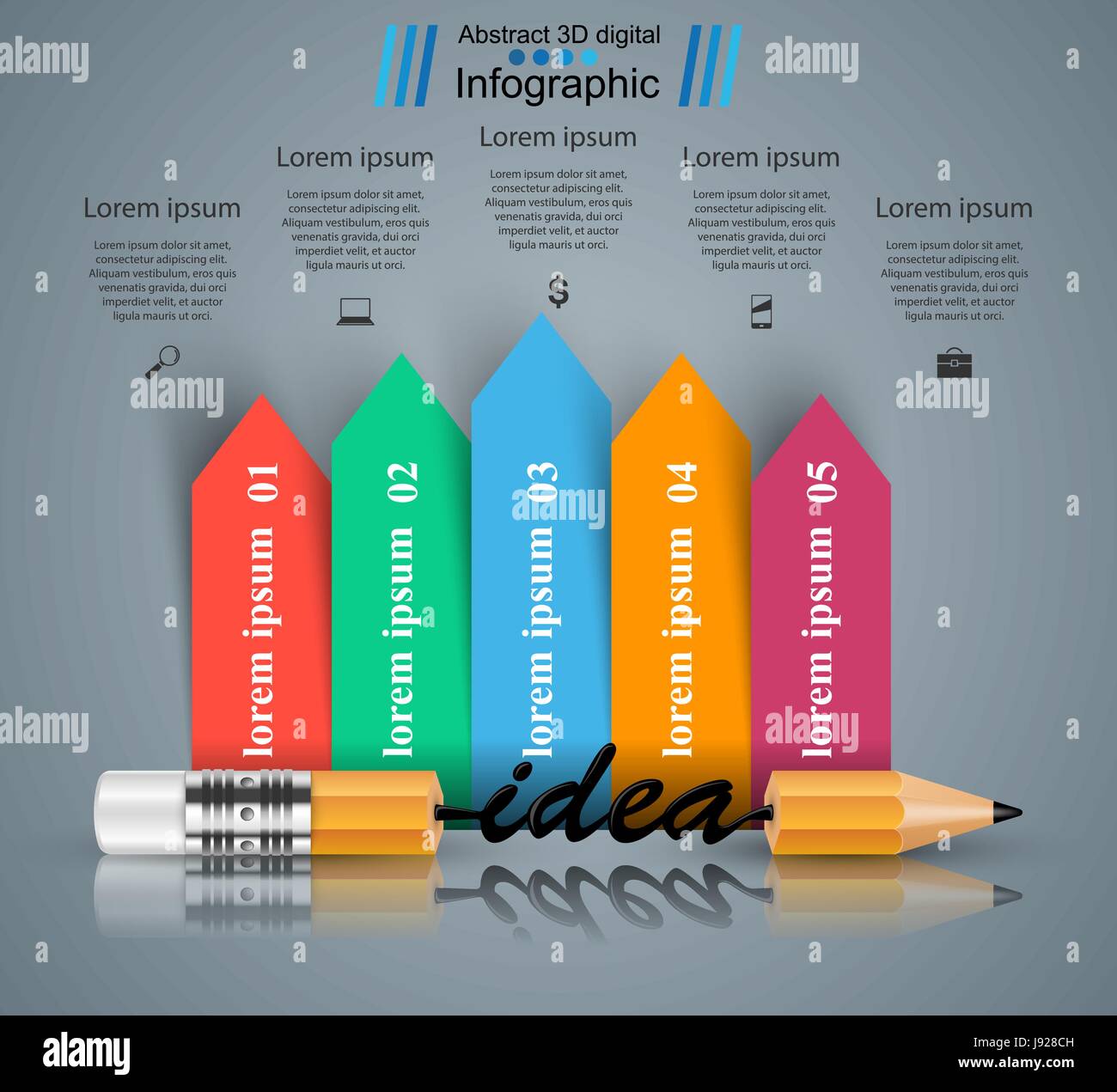 Business Infographics. Pencil icon Stock Vector Image & Art - Alamy