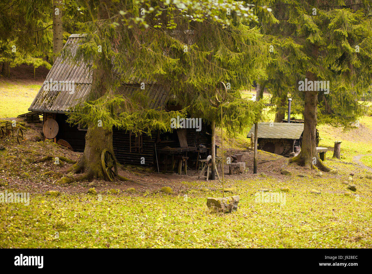 tree, trees, thuringia, scenery, countryside, nature, lodge, forest ...