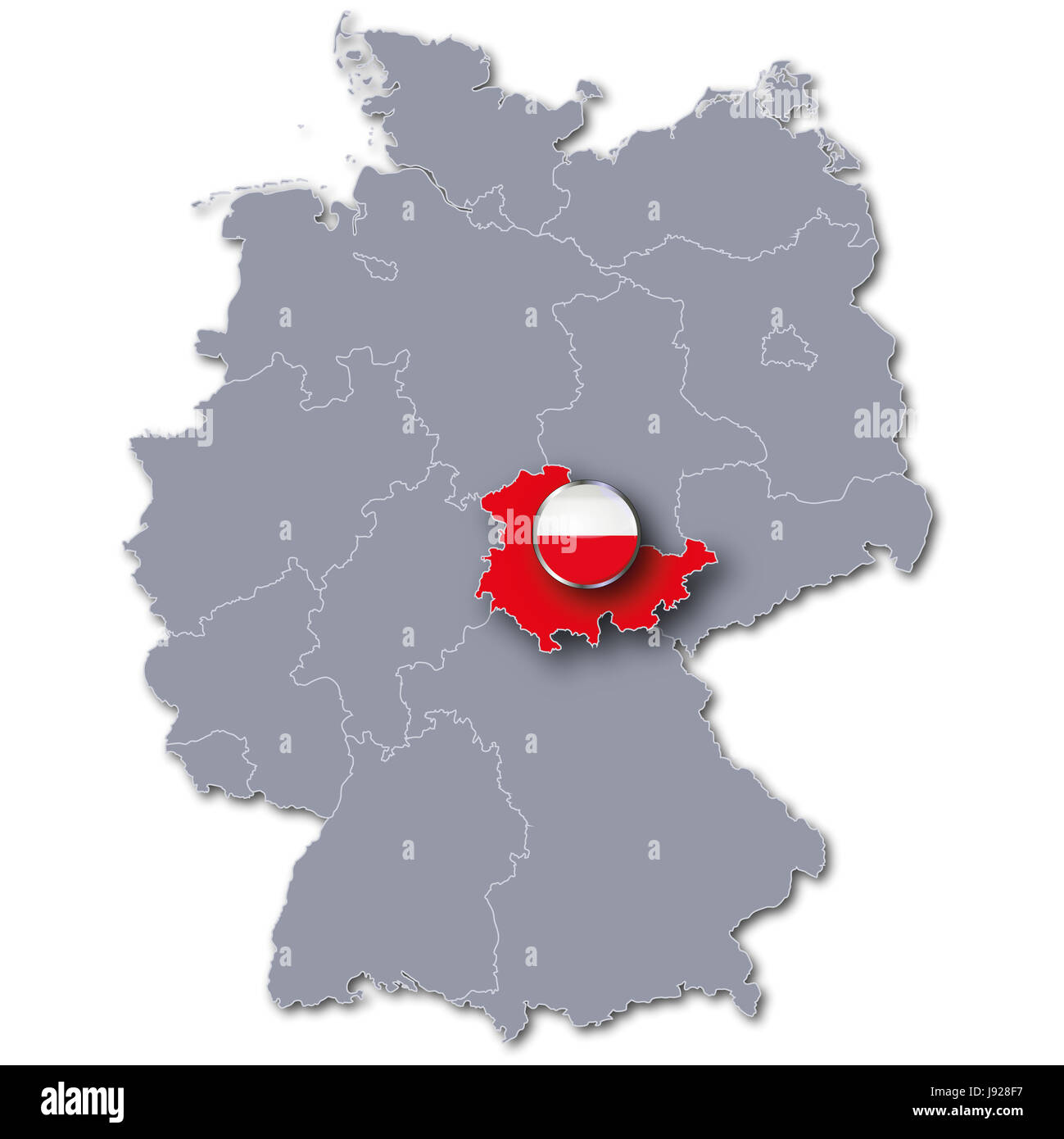 card, state, atlas, map of the world, map, thuringia, border, flag ...