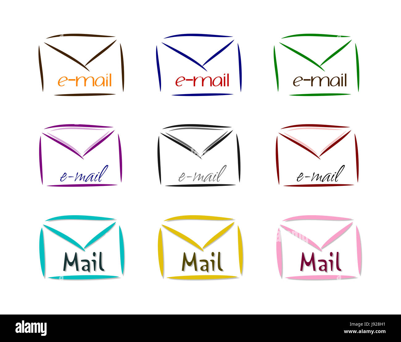 Drawing email envelope letter hi-res stock photography and images - Alamy