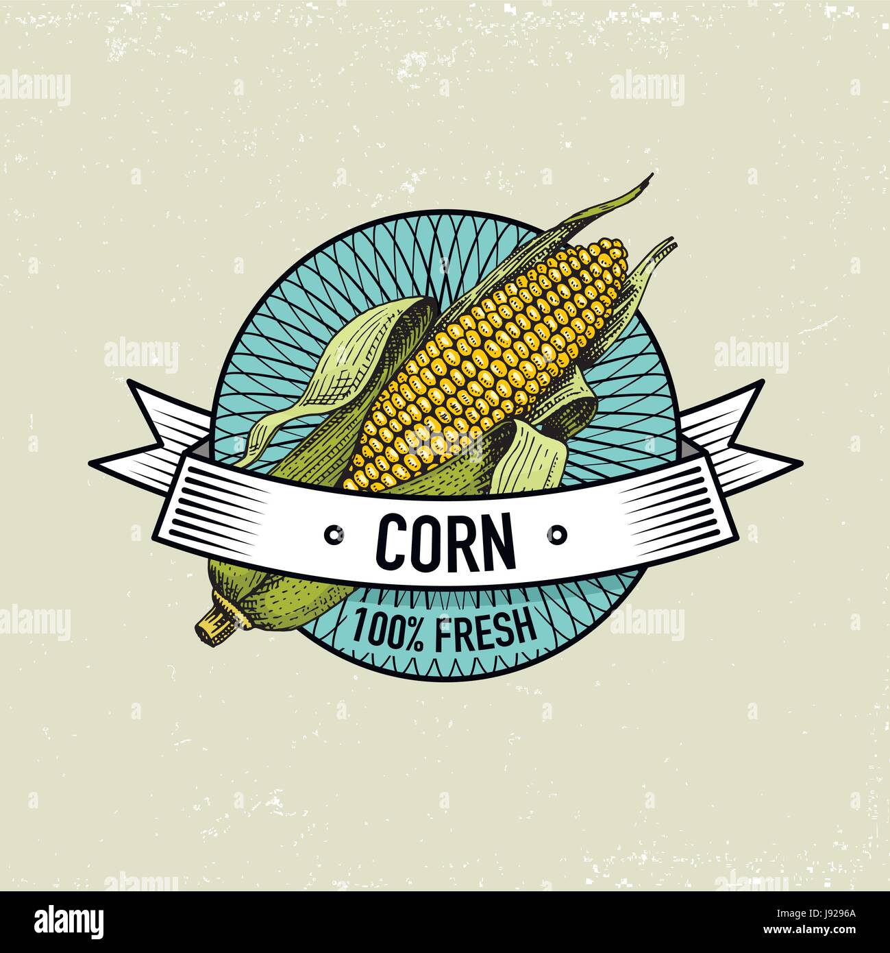 Corn Vintage set of labels, emblems or logo for vegeterian food ...