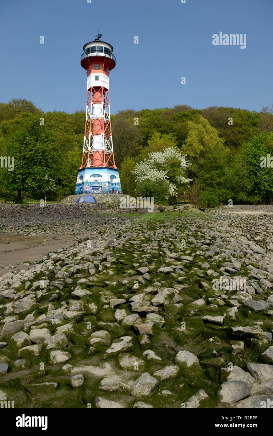 tower, hamburg, beacon, lattice tower, germany, german federal republic ...