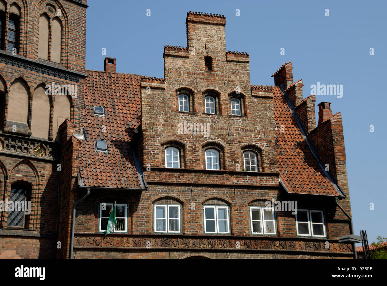 germany, german federal republic, castle gate, luebeck, blue, house ...