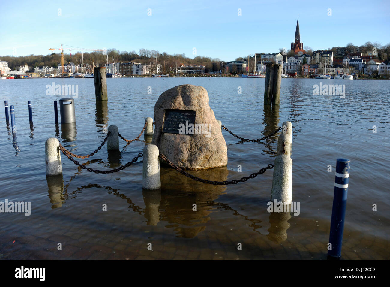 harbor, harbours, flood, high tide, blue, monument, shine, shines ...