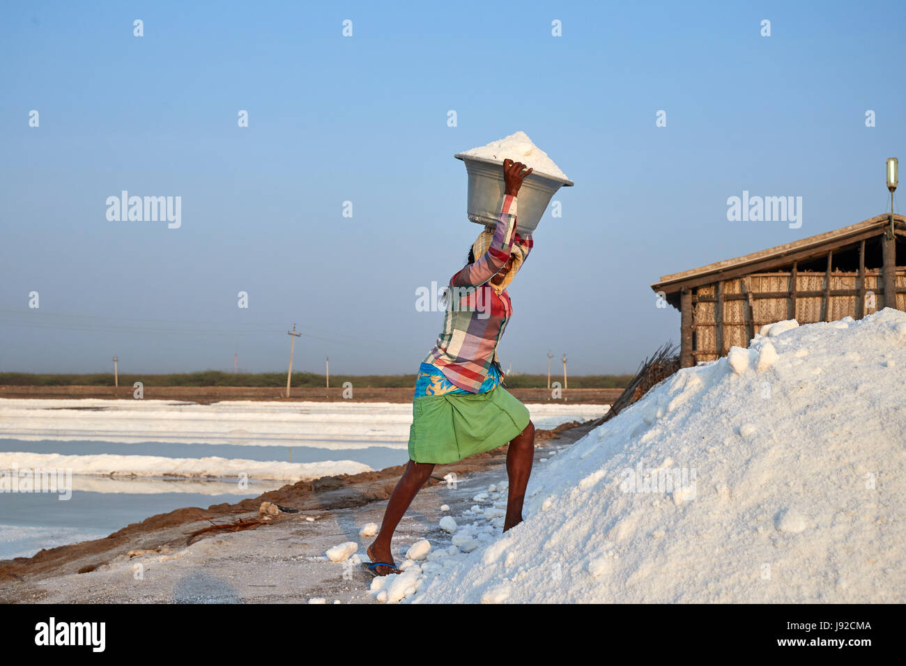 Salt pans on tuticorin Salt Lake, India. It is India's largest saline ...