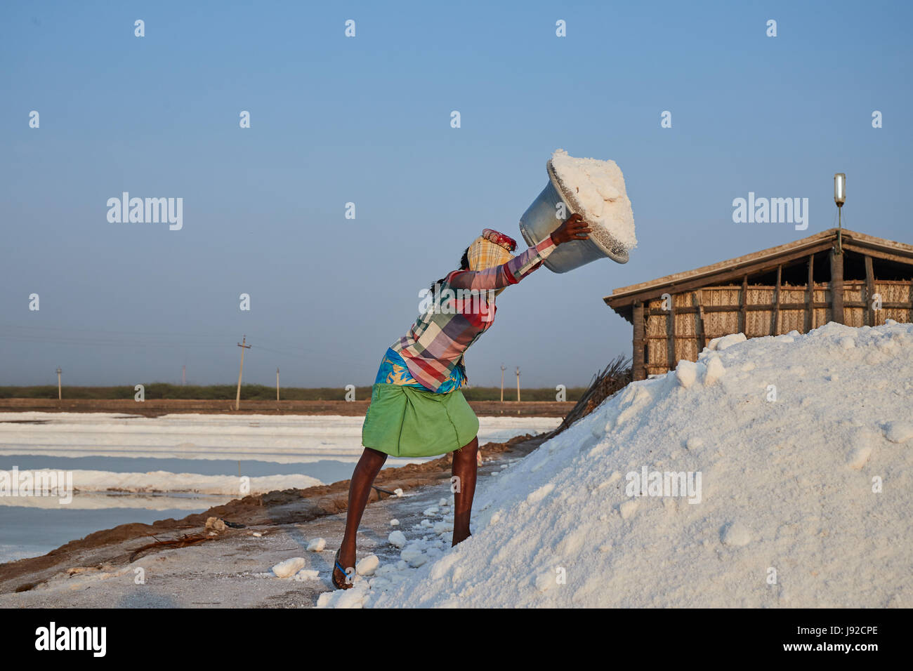 Salt pans on tuticorin Salt Lake, India. It is India's largest saline ...