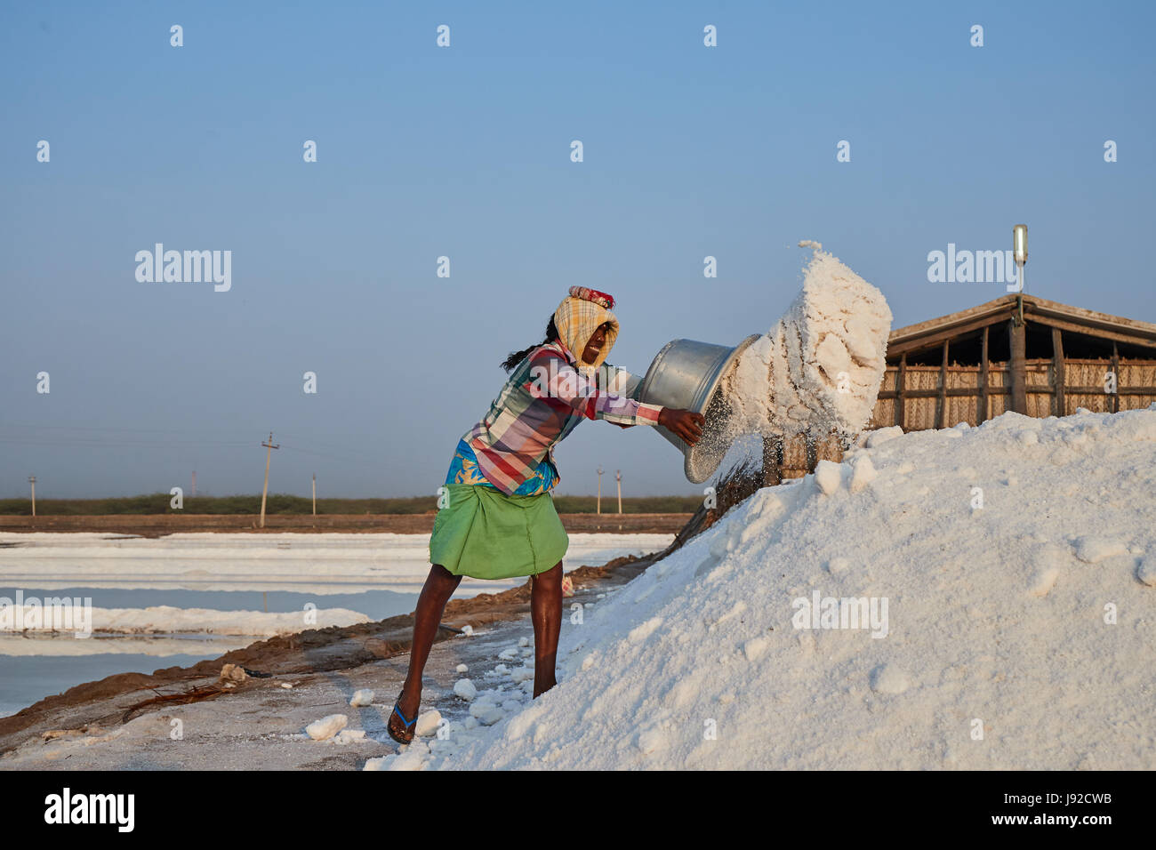 Salt pans on tuticorin Salt Lake, India. It is India's largest saline ...