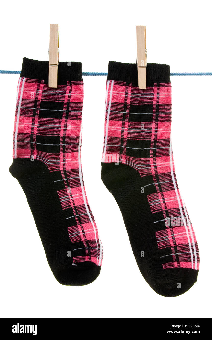 fashion, clothes, clothesline, clothing, sock, cotton, fabric, isolated ...