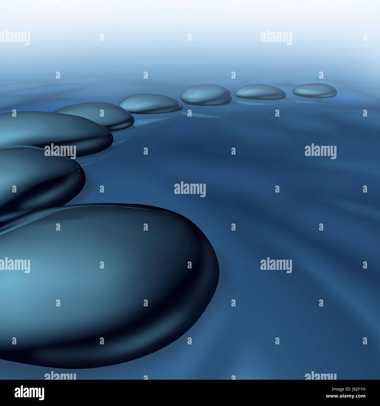 pebbles, blue, relaxation, stone, fog, steam, beach, seaside, the beach ...