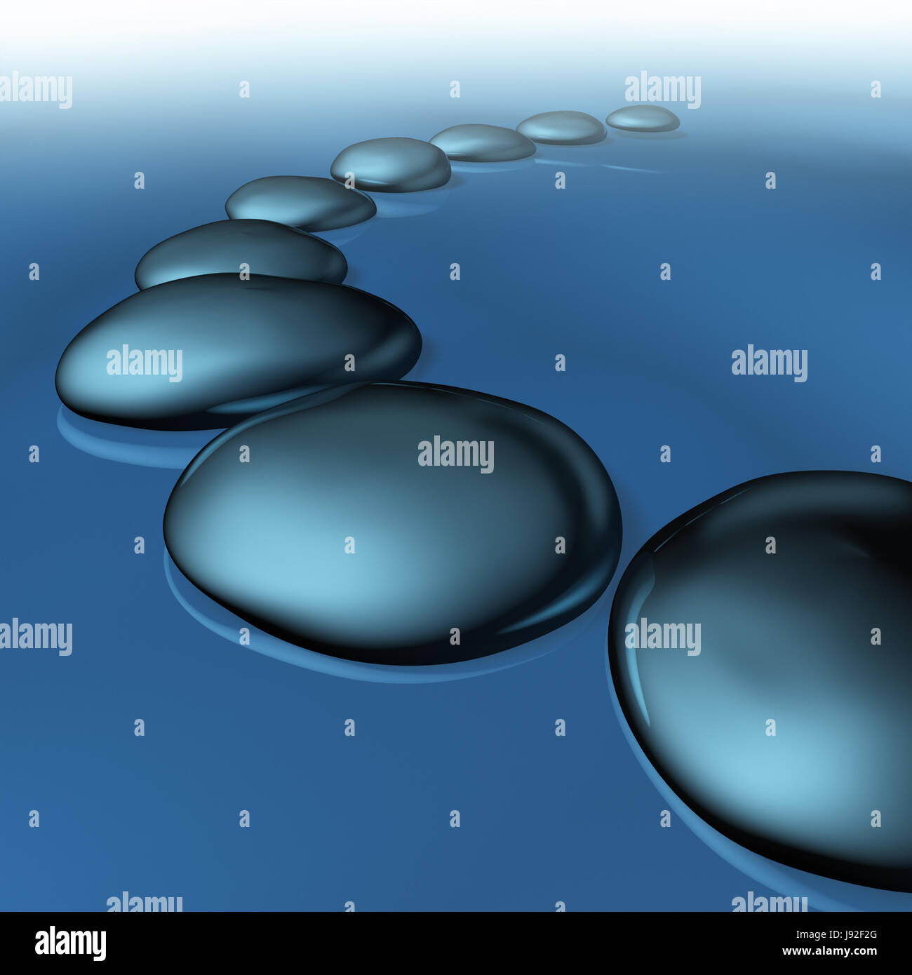 blue, well being, well-being, relaxation, stone, bridge, fog, steam ...