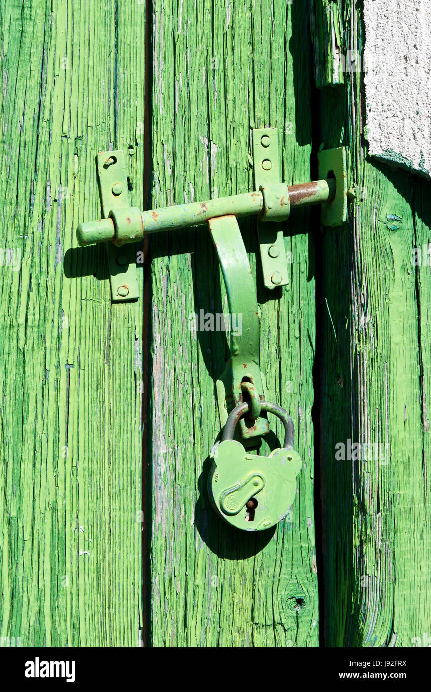 lock, detail, wood, iron, closed, seal, shutter, style of construction ...